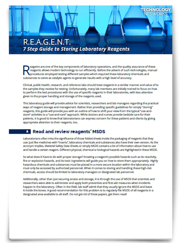 R.E.A.G.E.N.T. 7 Step Guide to Storing Laboratory Reagents [How to Guide]