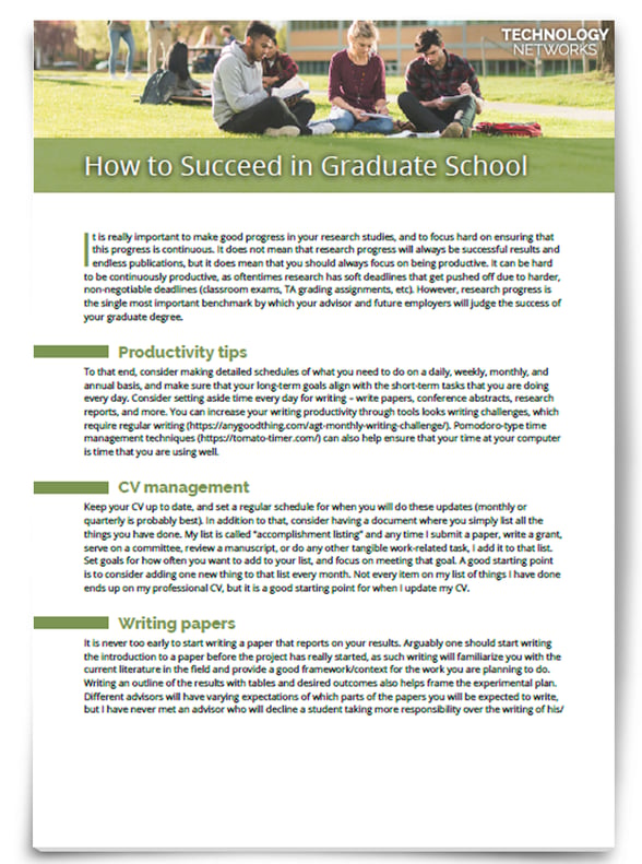 How to Succeed in Graduate School [How to Guide]