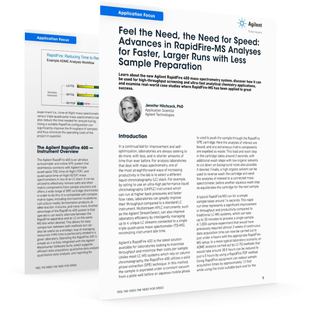 Feel the Need, the Need for Speed: Advances in RapidFire-MS Analyses ...