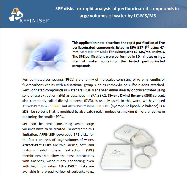 SPE Disks for Rapid Analysis of Perfluorinated Compounds in Large ...